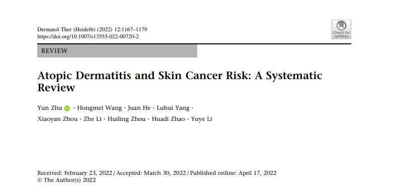 DERMA_Atopic Dermatitis and Skin Cancer Risk- A Systematic Review